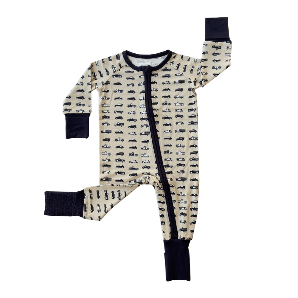 Car Show Zippered Romper - Tiny Knot Co.